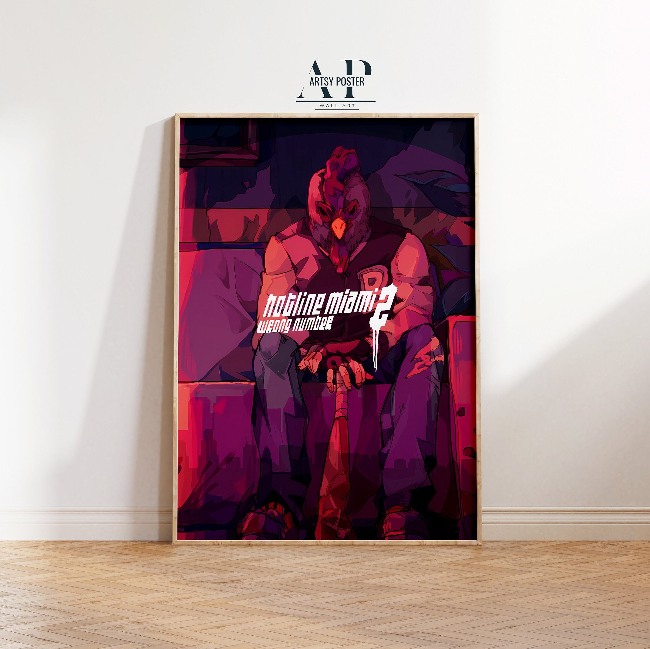 Hotline Miami 2 Game Poster, Wrong Number Wall Art, Gaming Room Decor ...