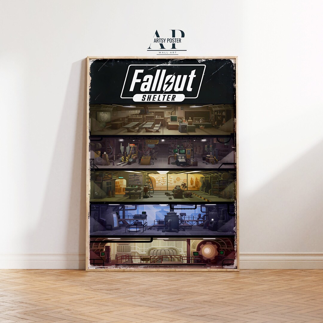 Fallout Shelter Poster, Vintage Style Video Game Art, Retro Gaming Wall ...