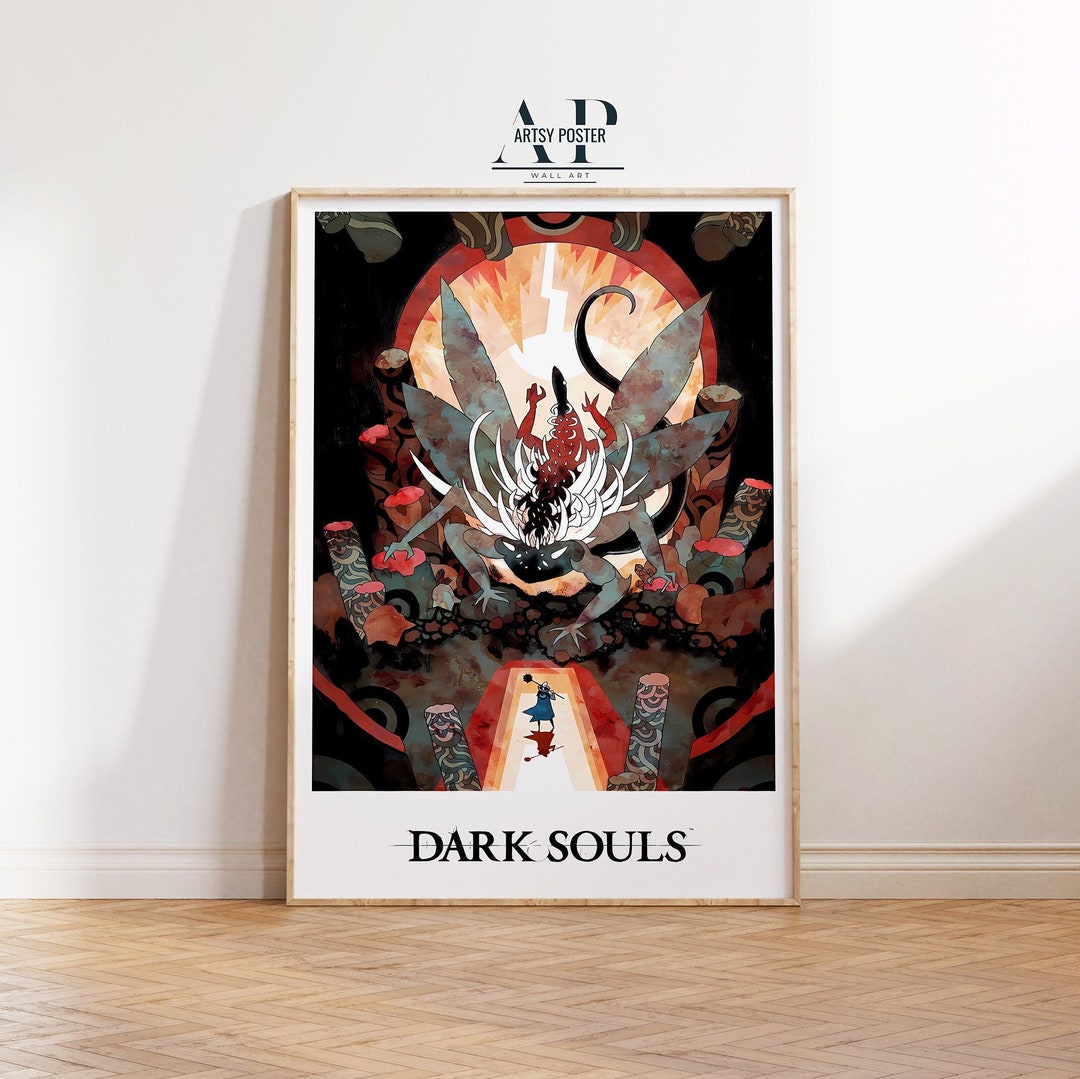 Dark Souls Poster, Epic Fantasy Art Print for Hardcore Gamers, Firelink ...