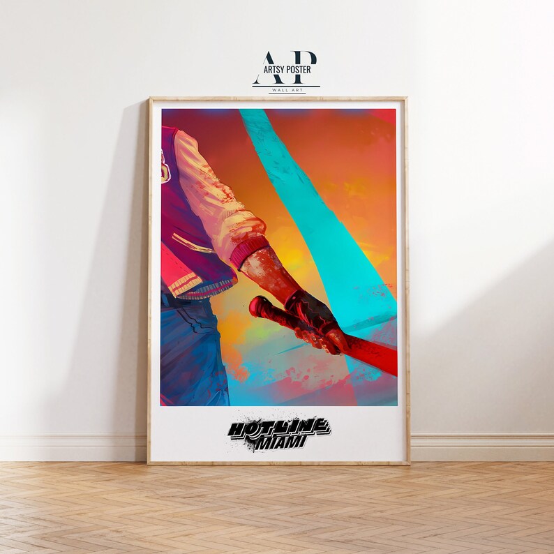Hotline Miami Poster: Retro 80s Neon Game Art Print - Etsy