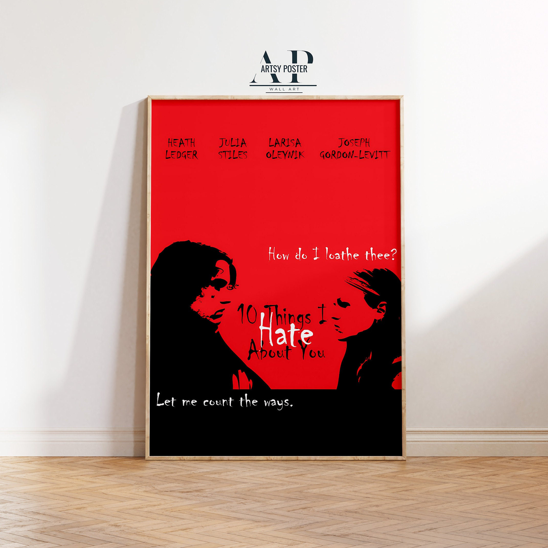 10 Things I Hate About You Movie Poster, 90s Romantic Comedy Wall Art ...
