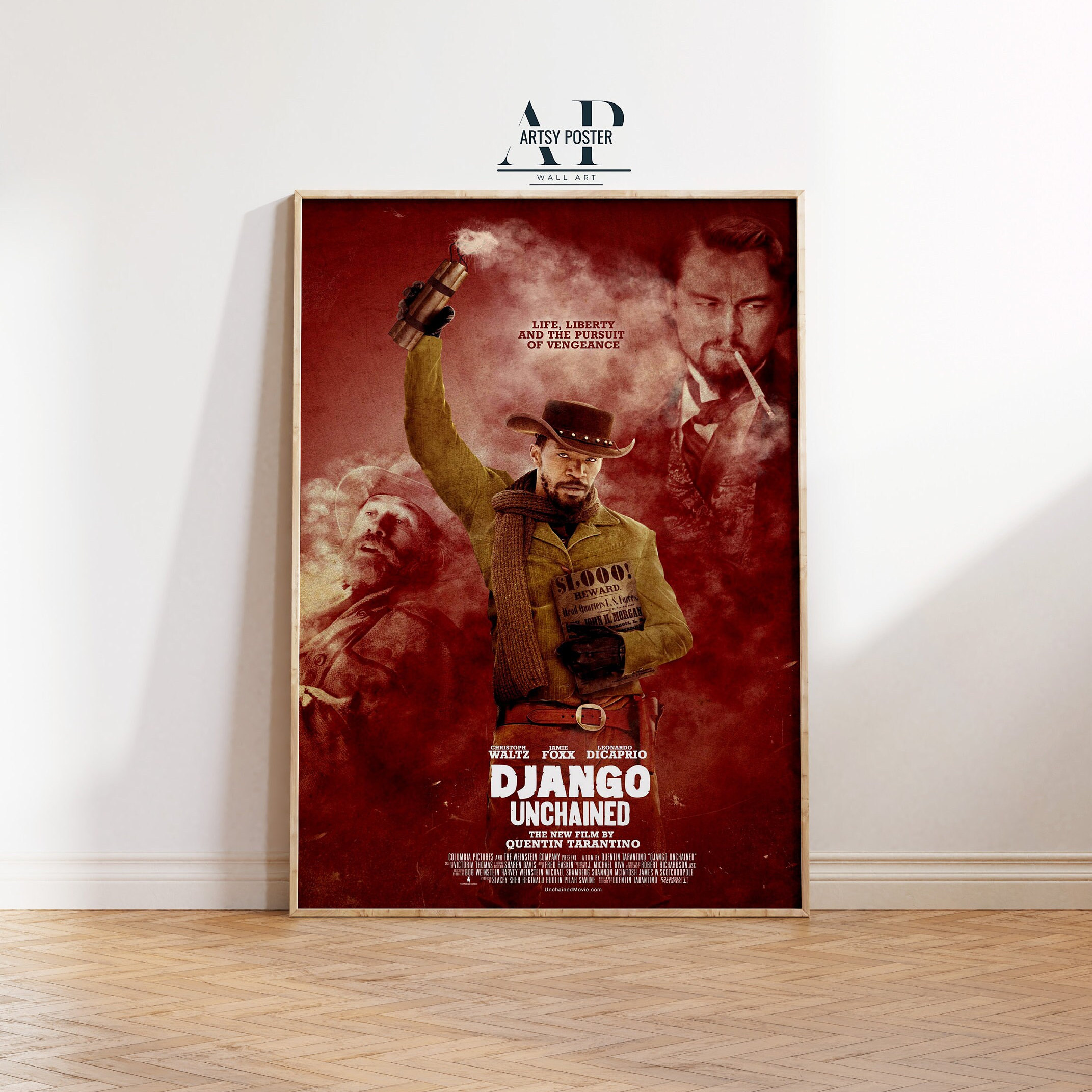 Django Unchained Movie Poster, Quentin Tarantino Film Print, Jamie Foxx ...