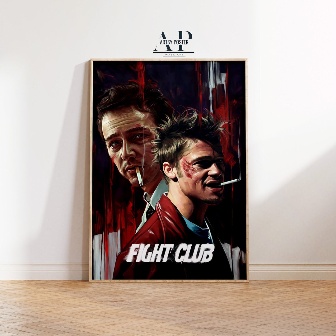 Fight Club Movie Poster: Brad Pitt & Edward Norton Fine Art Print - Etsy