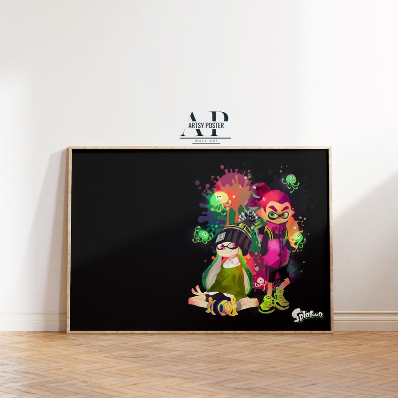 Splatoon Game Poster Colorful Ink Battle Art Print, Nintendo Switch Fan ...