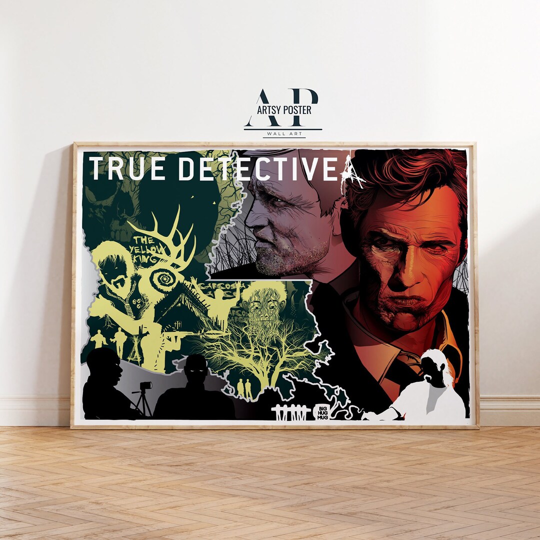 True Detective Poster, Rust Cohle Wall Art, Crime Drama Series Art ...