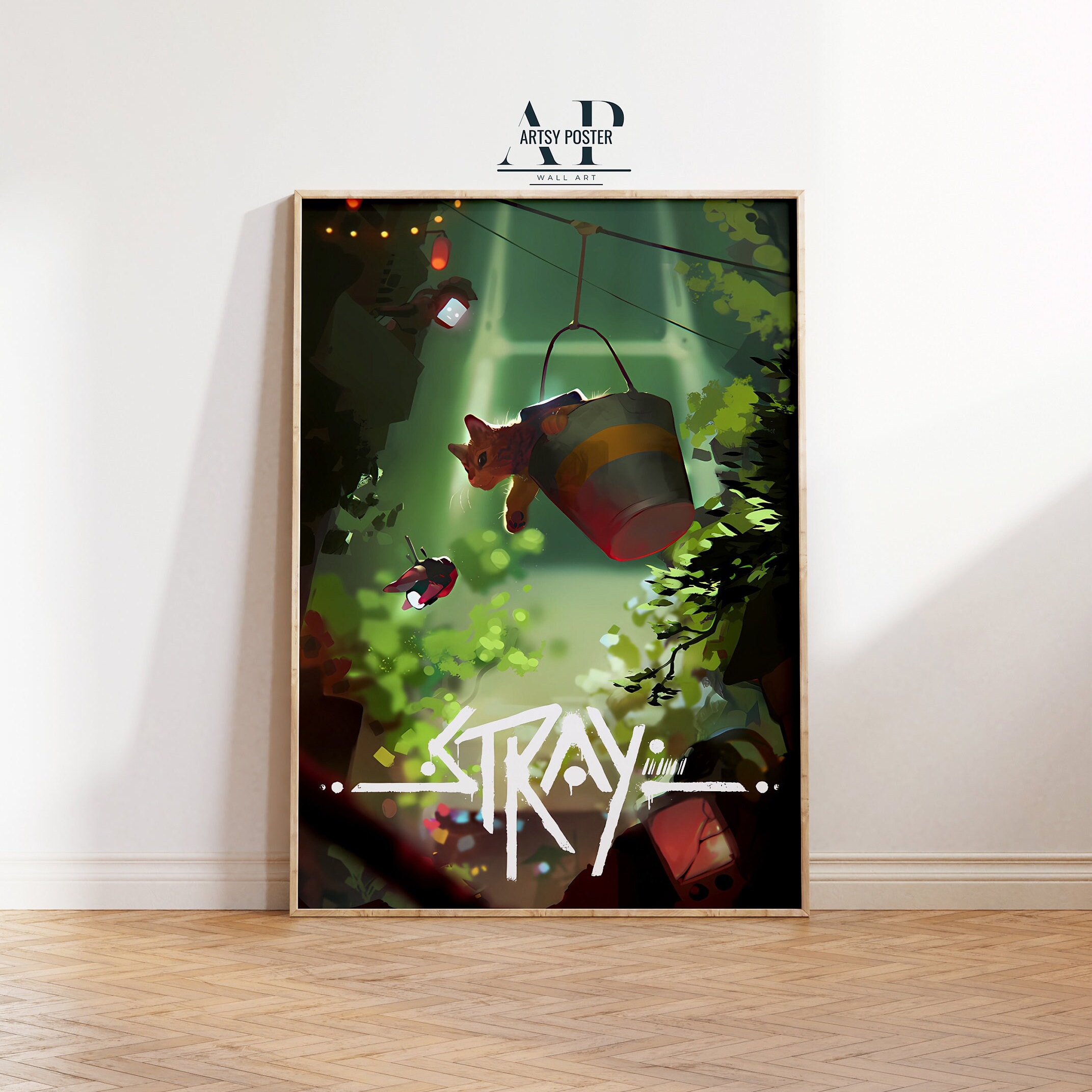 Stray Game Poster: Cyber City Cat Adventure Art Print - Etsy
