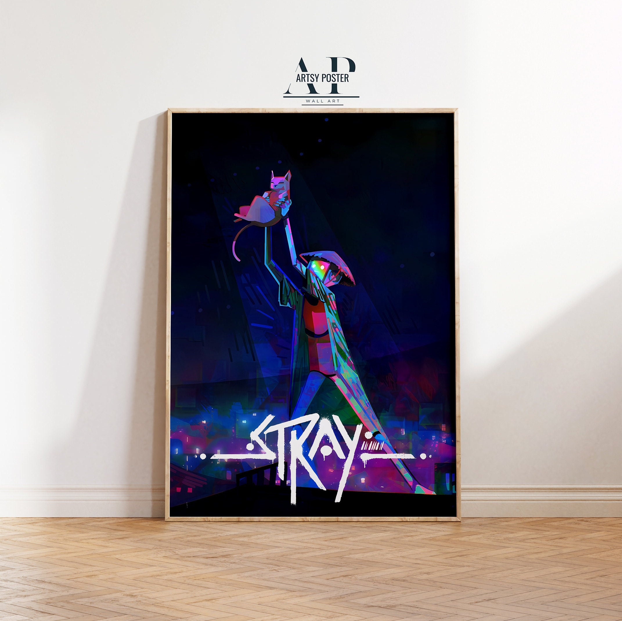 Stray Game Poster: Cyber City Cat Adventure Art Print - Etsy