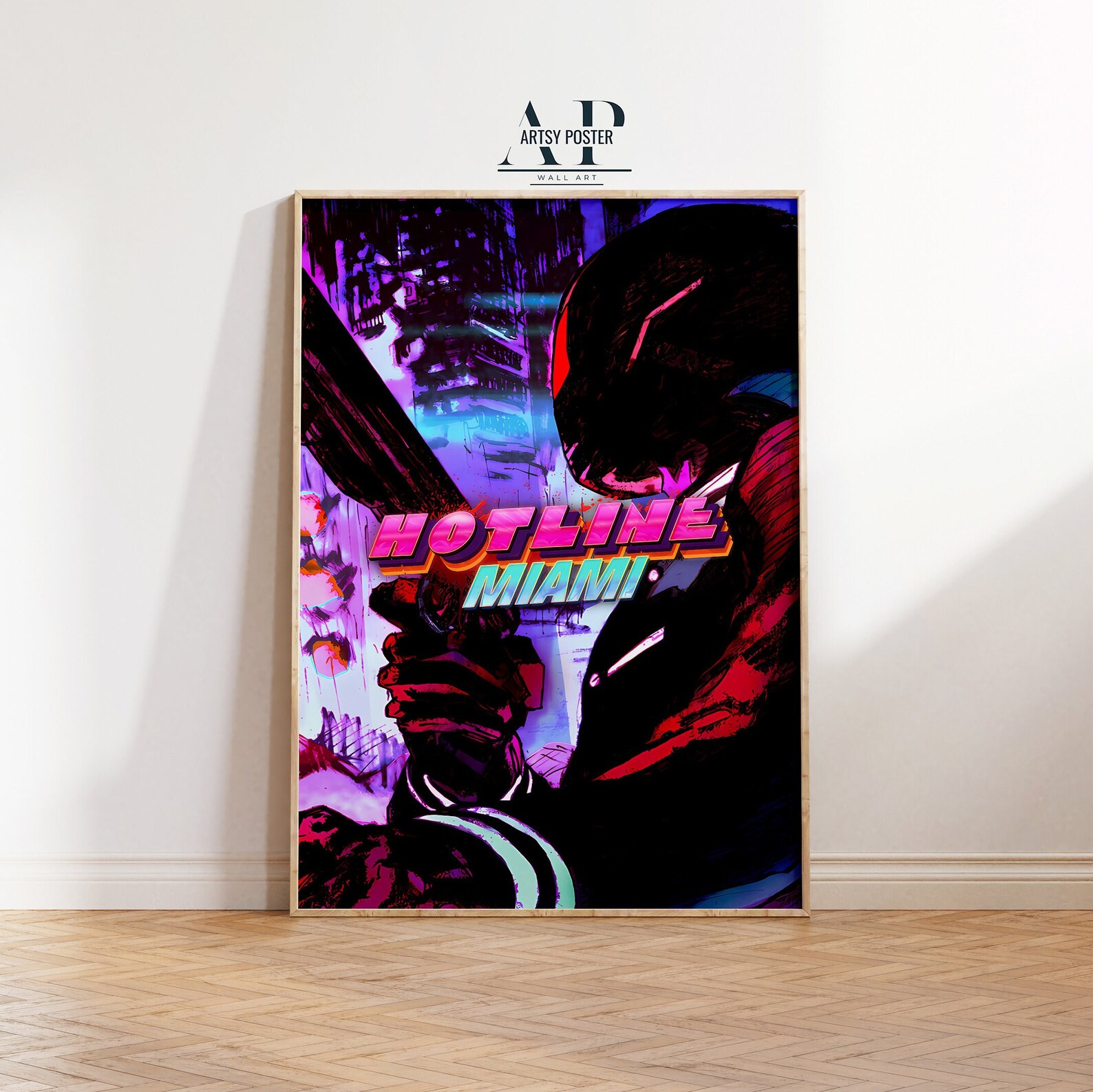 Hotline Miami Poster: Neon Retro 80s Video Game Art Print - Etsy