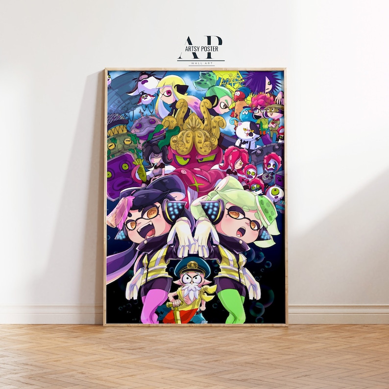 Splatoon Game Poster Colorful Ink Battle Art Print, Nintendo Switch Fan ...