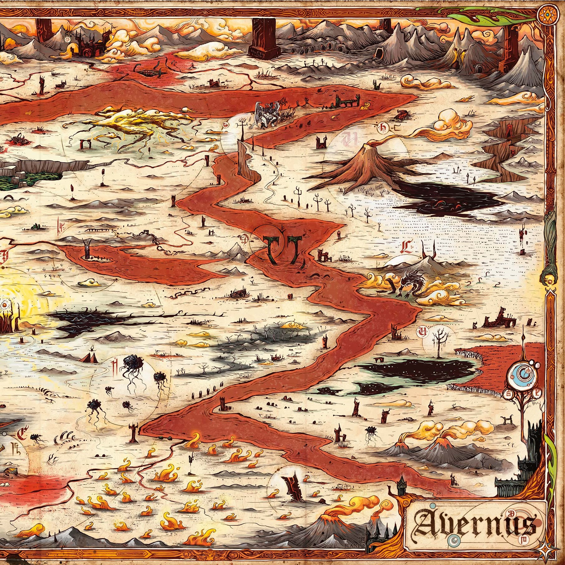 Avernus Campaign Map Poster, Fantasy Game Map for RPG Adventurers, Epic ...