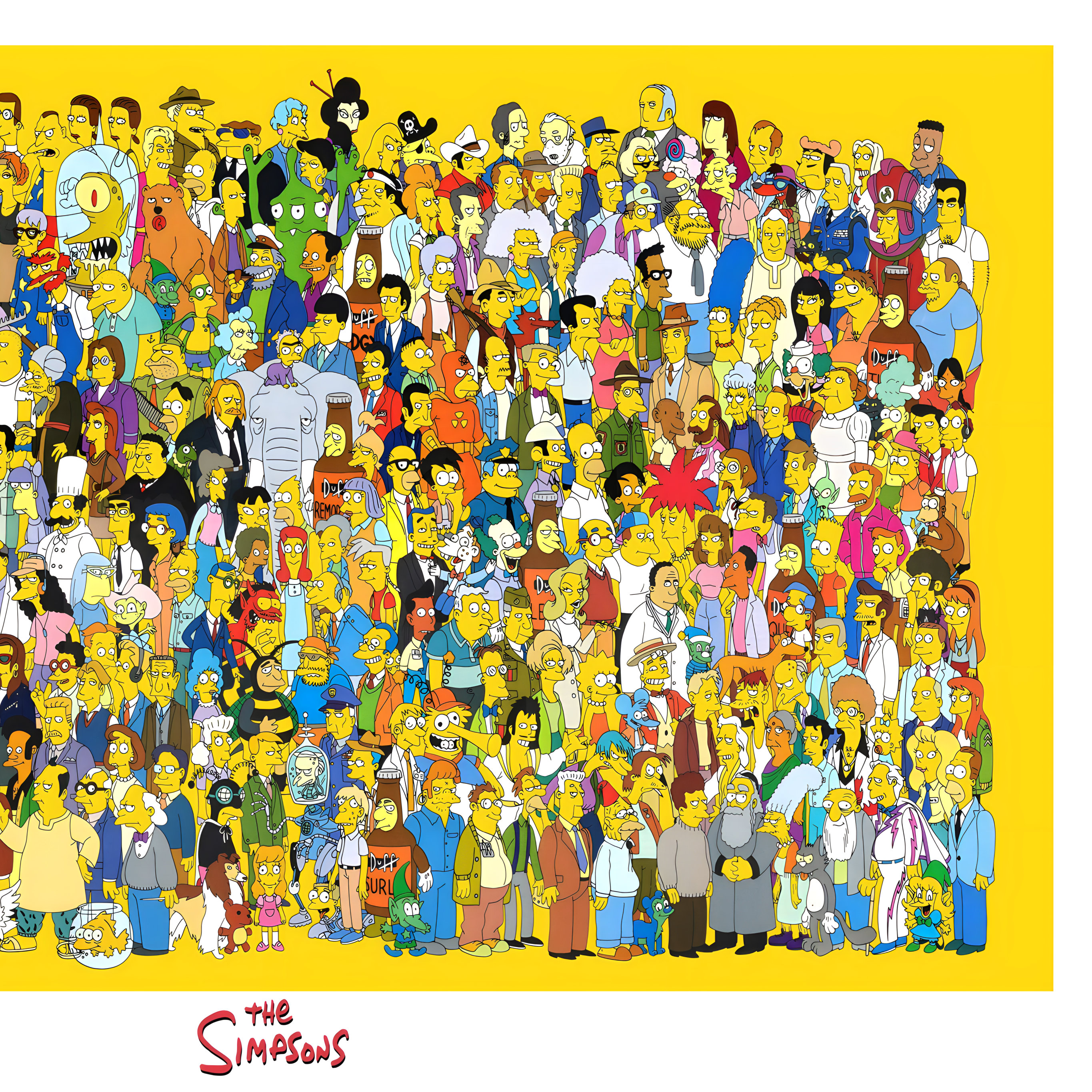 All Simpsons Characters Poster, Comic Wall Art, Cartoon Home Decor ...