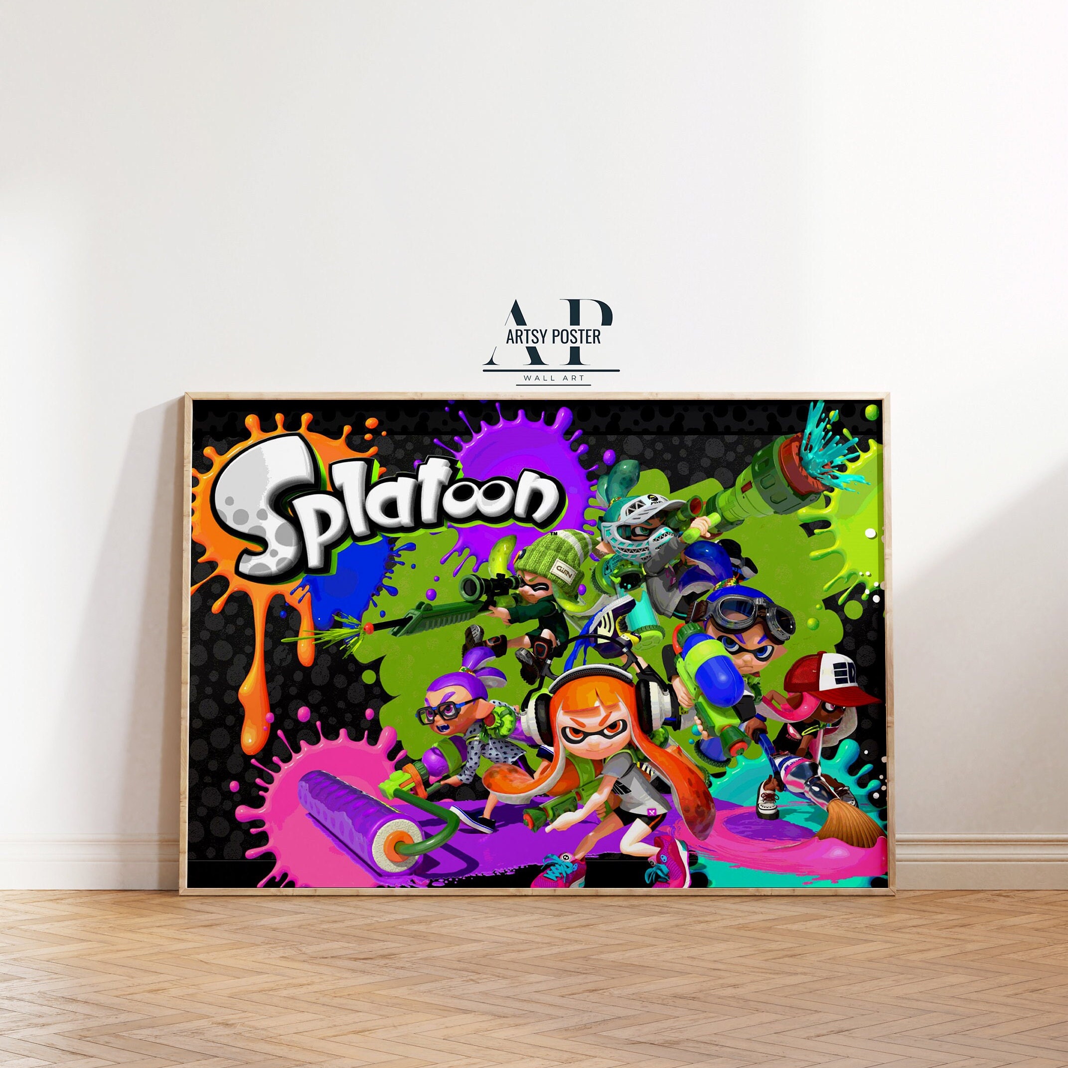 Splatoon Game Poster, Video Game Art Print, Kids Room Wall Decor, Gamer ...