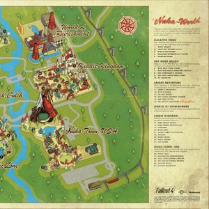 Nuka World Map Poster, Video Game Wall Art, Gaming Room Decor, Fine Art ...