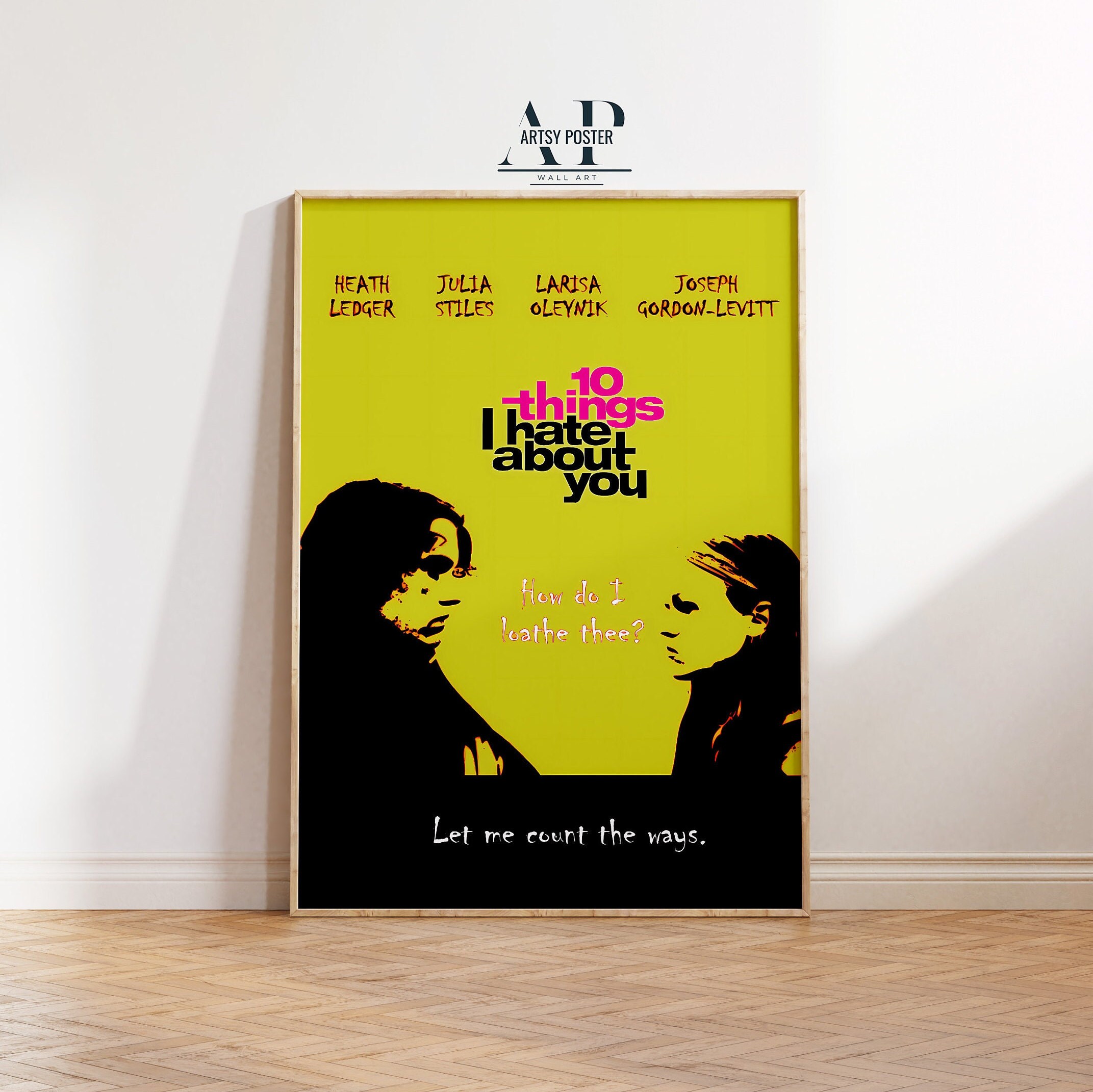 10 Things I Hate About You Movie Poster, 90s Romantic Comedy Wall Art ...