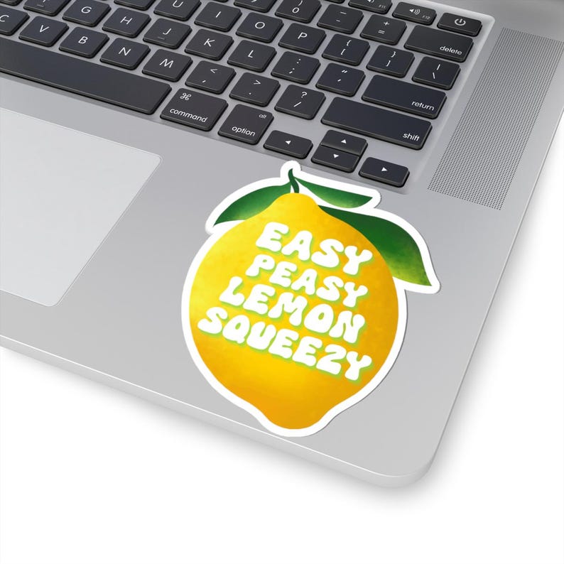 Whimsical Lemon Sticker - Easy Peasy Lemon Squeezy, Laptop Decal, Cute ...