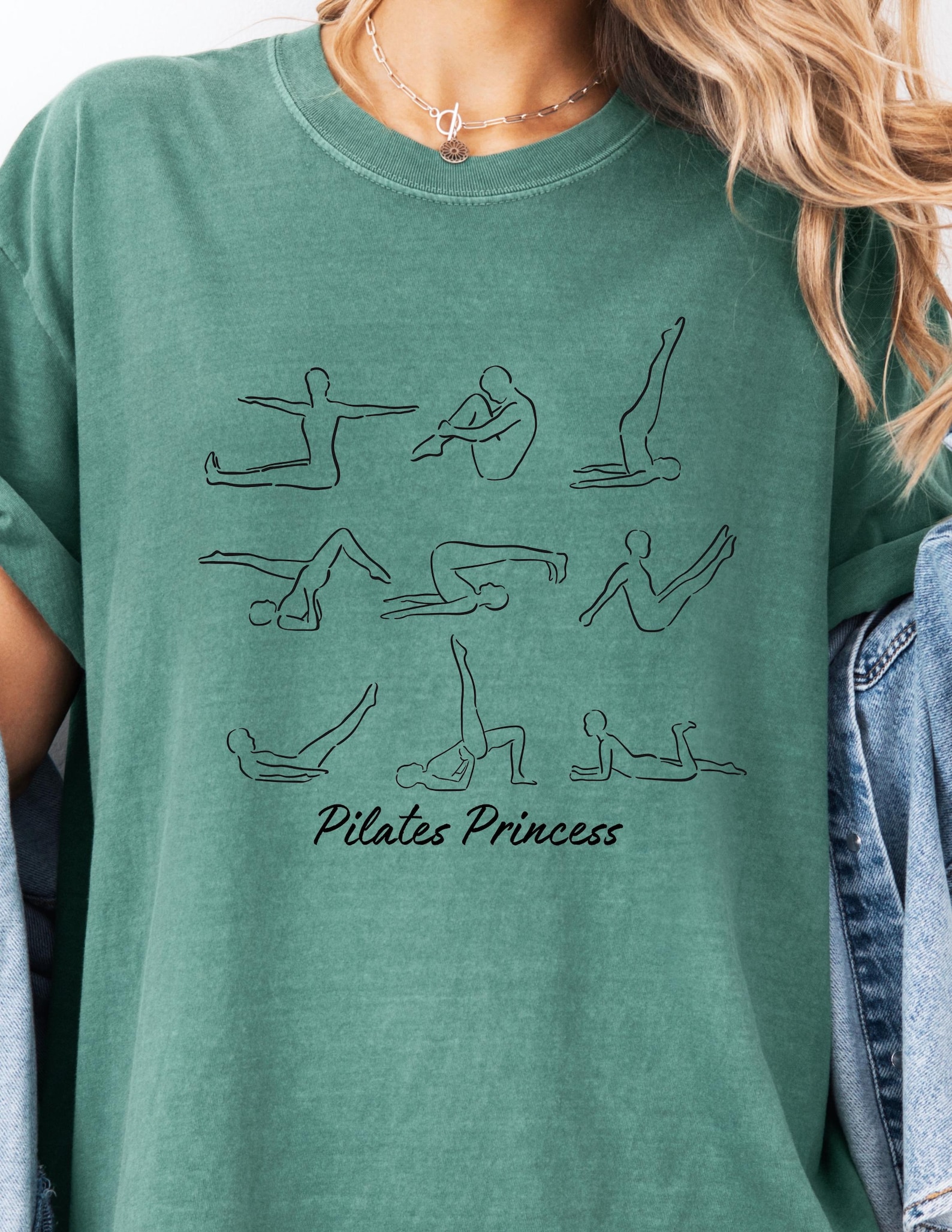 Pilates Princess Doodle T-shirt: Comfort Colors Minimalist Workout Tee ...
