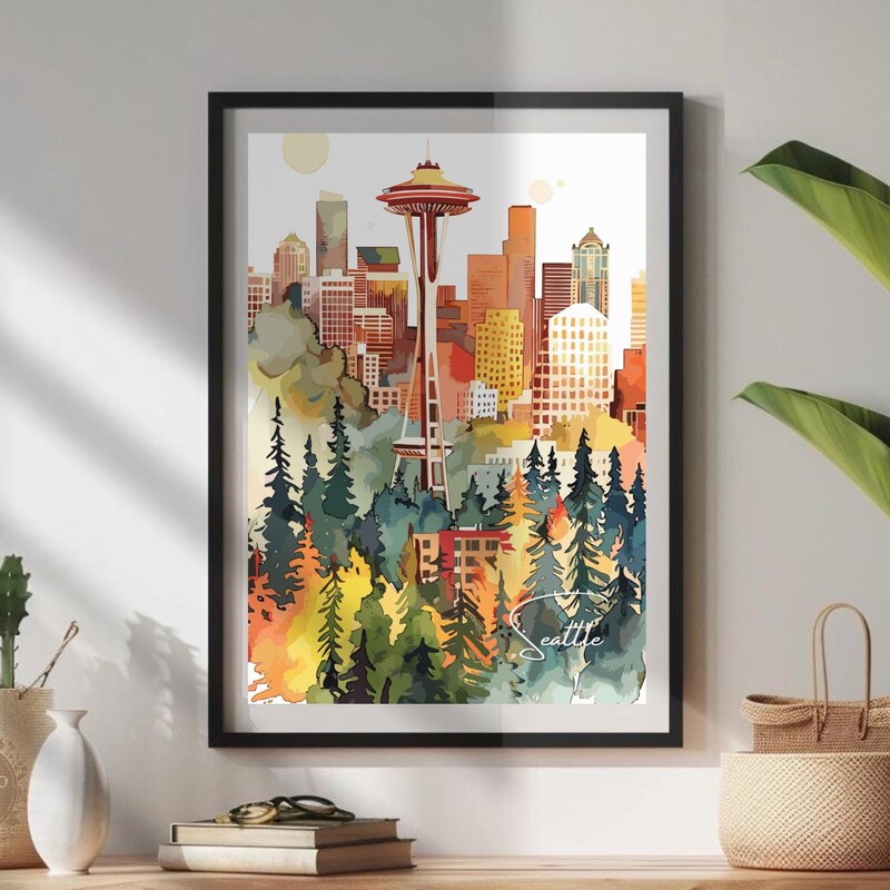 Seattle Poster - Etsy