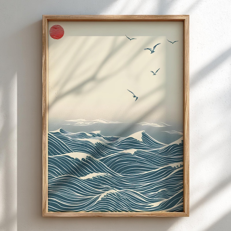Japanese Ocean Wave Art - Etsy Australia