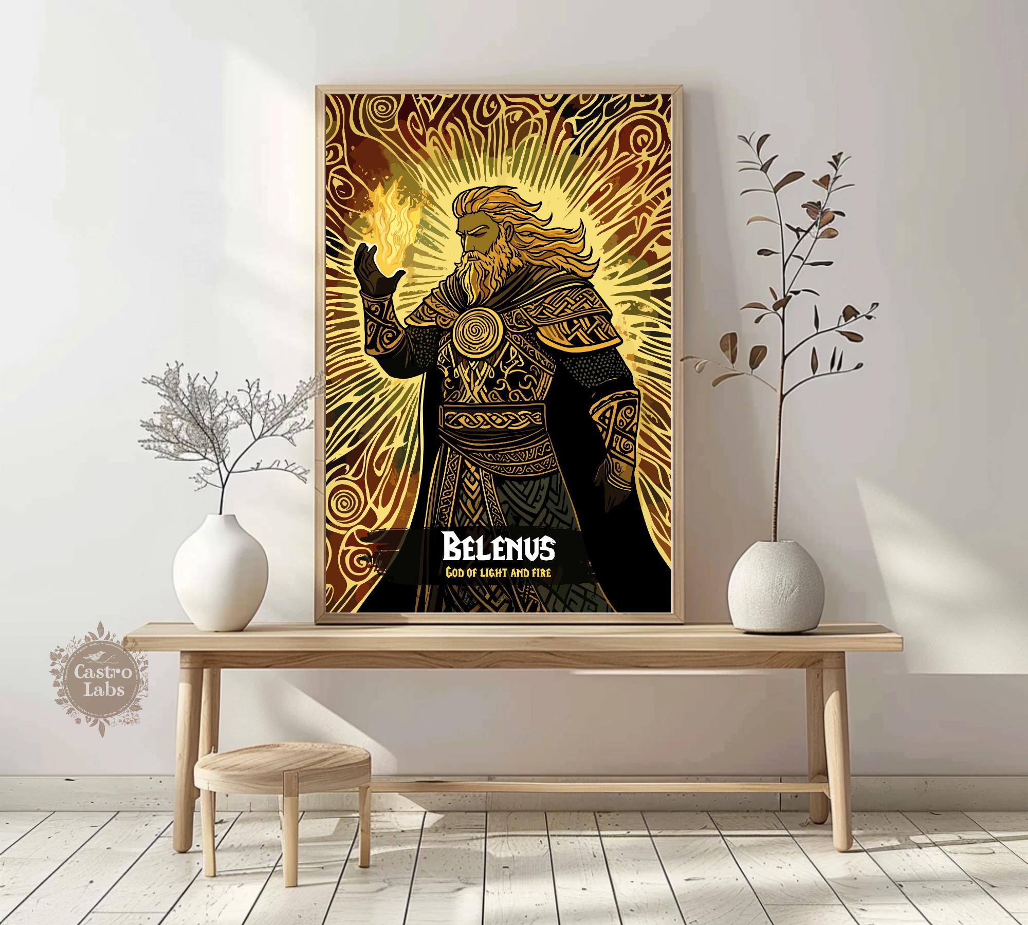 Belenus Art Print: Celtic God of Light and Fire, Ancient Mythology - Etsy