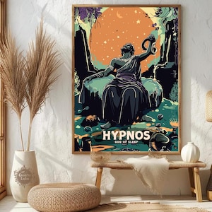 Hypnos God Poster, Greek God Hypnos, God of Sleep, Sleeping Gods, Greek Mythology, Ancient Greek ...