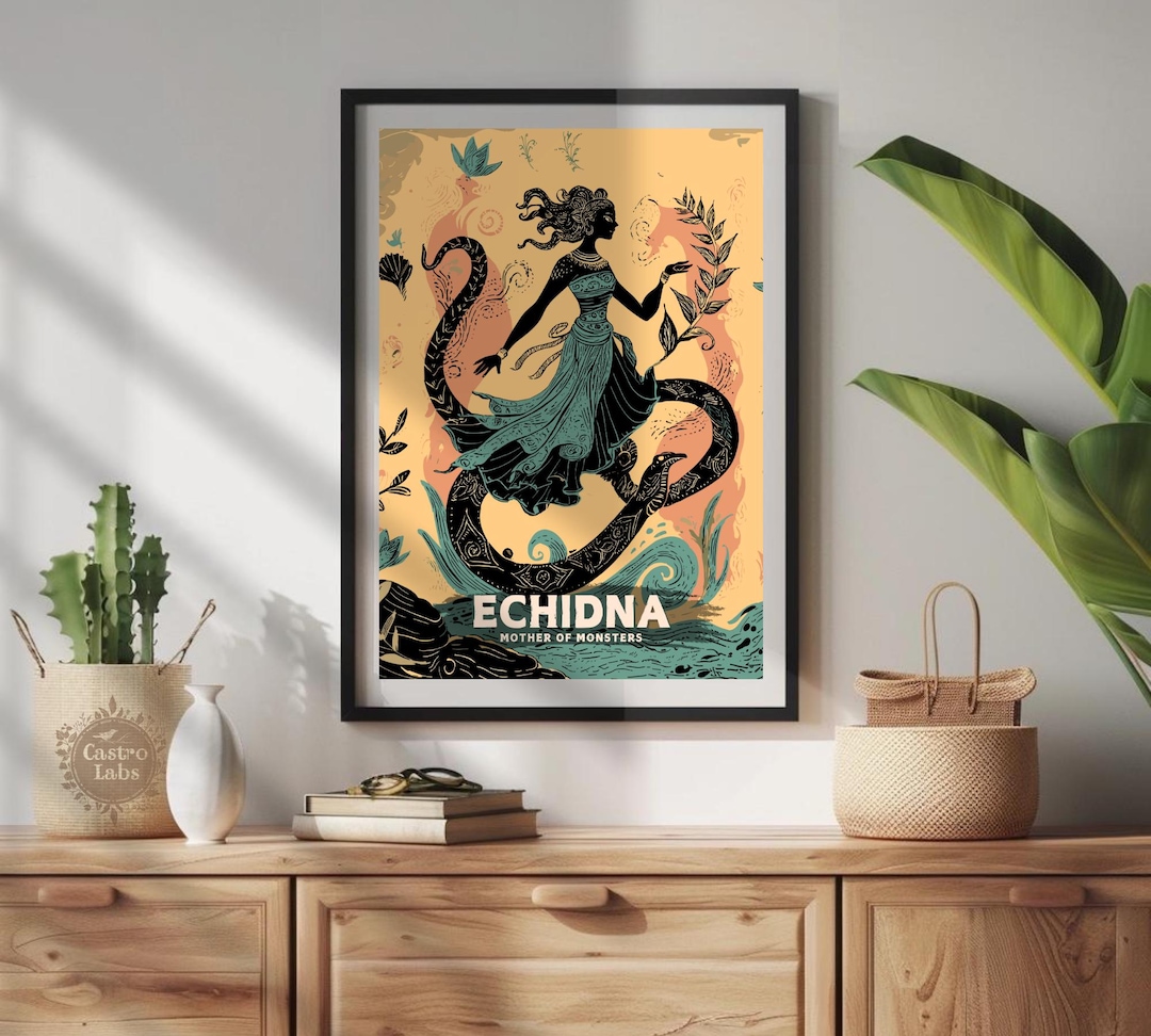 Echidna Greek Deity Poster - Mother of Monsters, Greek Mythical Beasts ...
