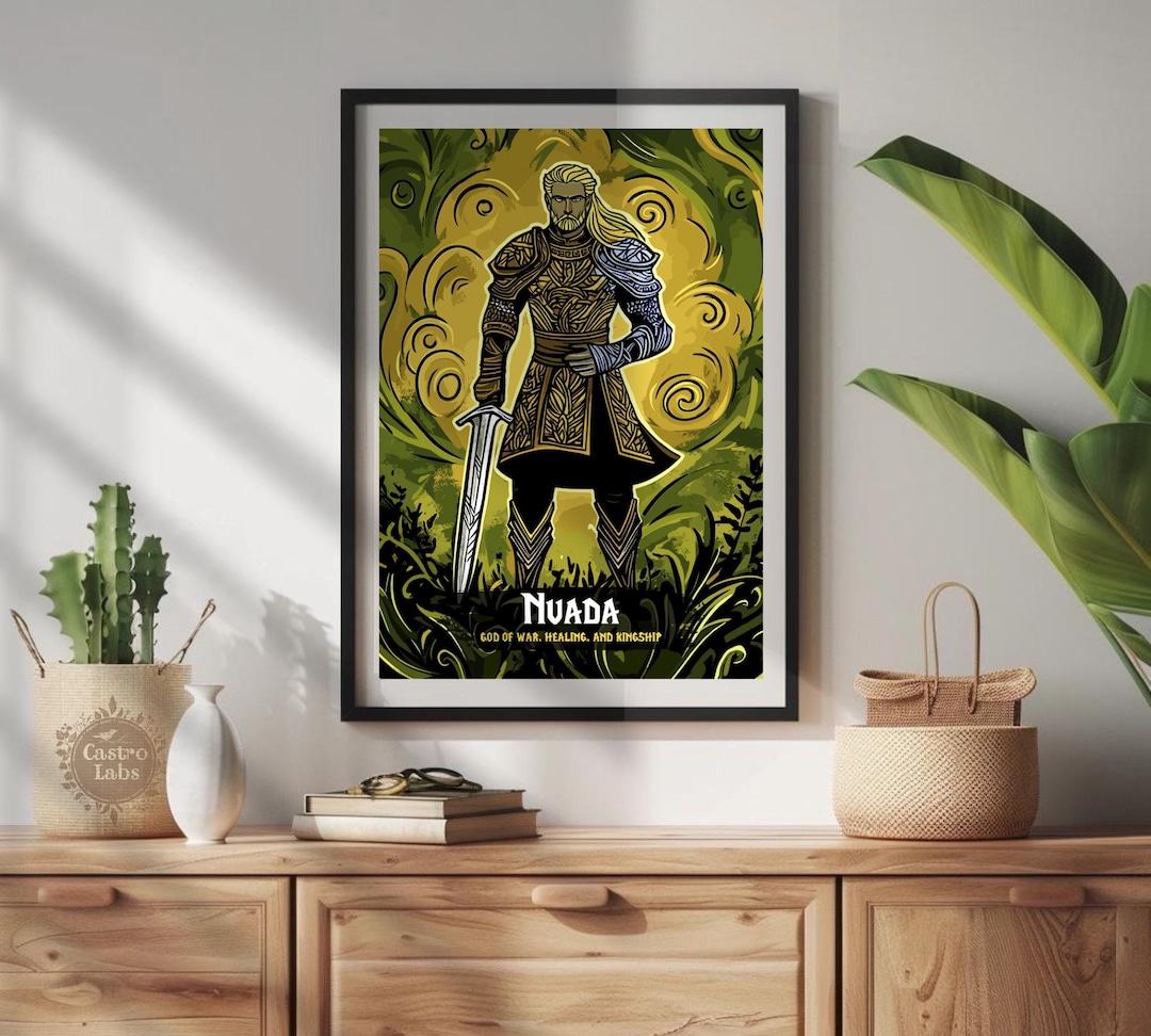 Nuada God Art Print - Nuada Celtic Mythology Poster, God of War ...