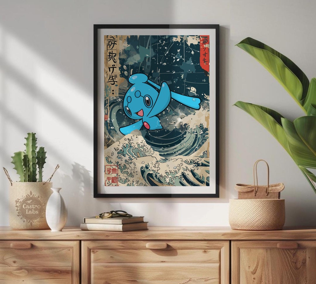 Phione Poster: Japanese Style Legendary Pokemon Inspired Anime Artwork ...