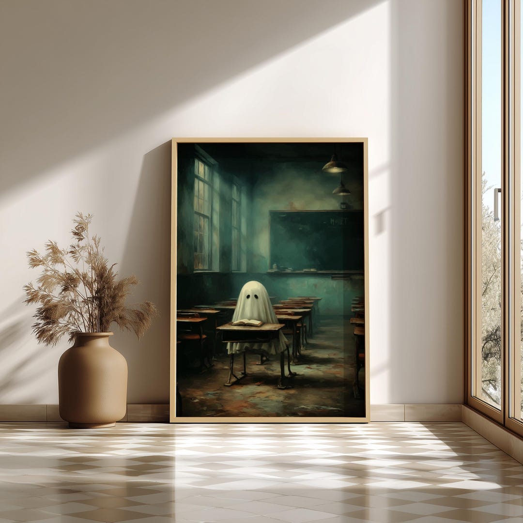 Ghost in Classroom Poster: Surreal School Wall Art - Etsy