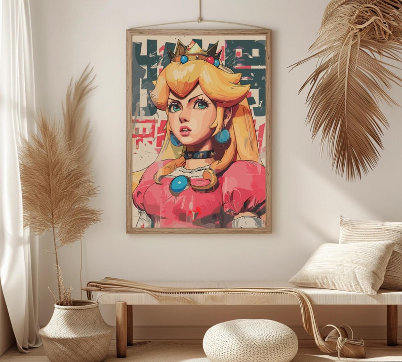 Princess Peach: Japanese Art Style Poster Style Anime Wall Art for ...