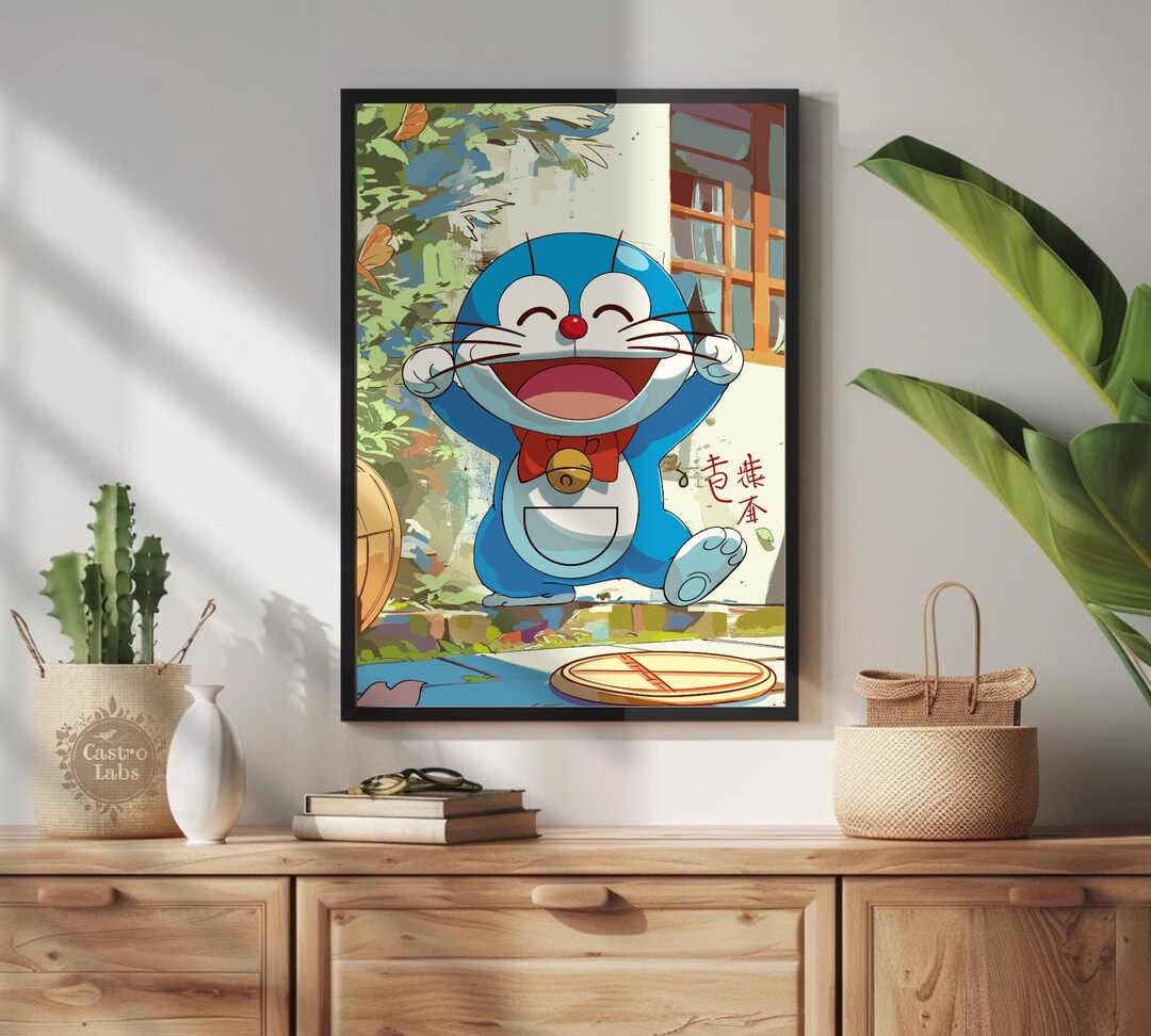 Doraemon Inspired Poster, Childhood Companion Wall Art Printable Wall ...