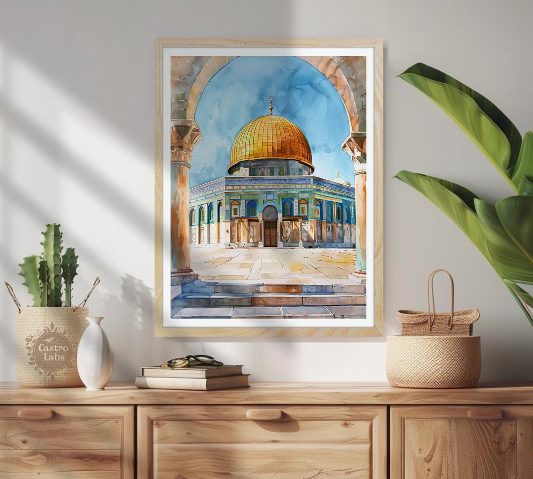 Al-aqsa Mosque Poster, Dome of Rock Jerusalem Old City Poster, Islamic ...