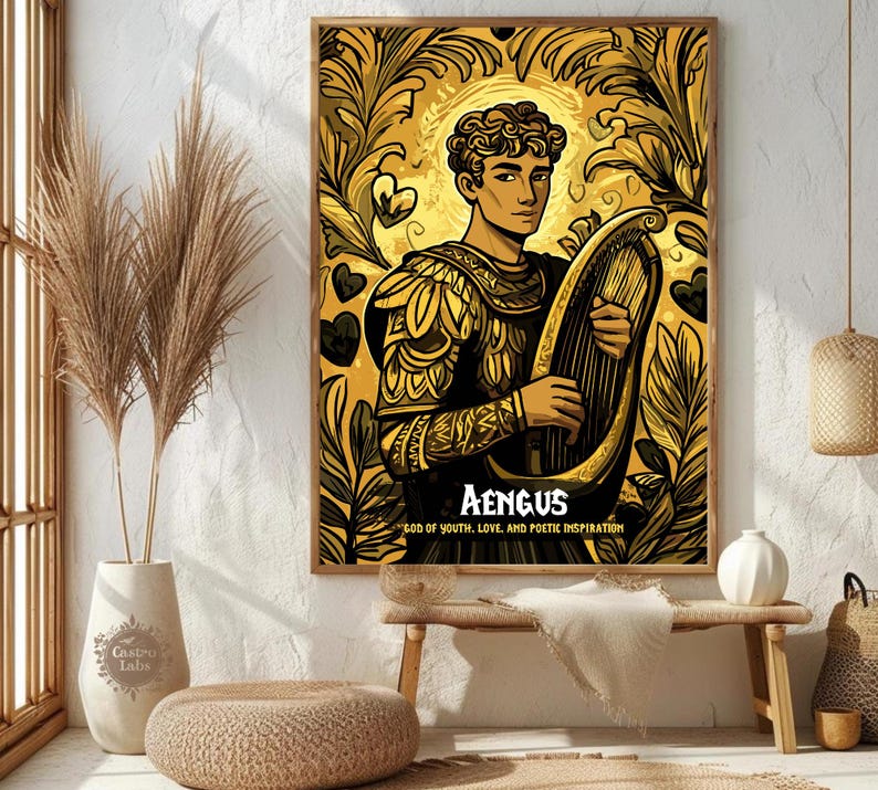 Aengus God Art Print: Celtic Mythology Poster - Etsy