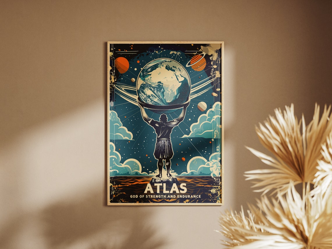Titan Atlas, der griechische Gott Atlas, Atlas Gott Poster, die ...