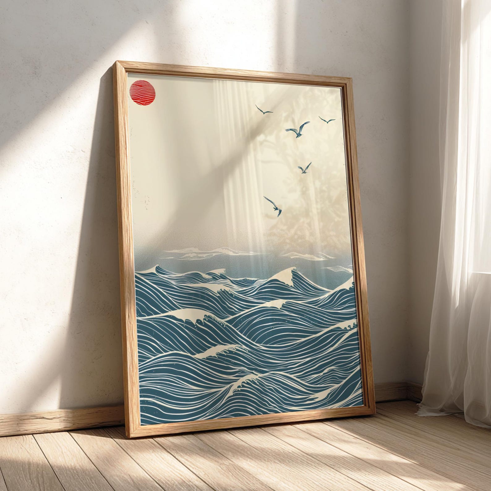 Calm Ocean Waves - Japanese Wave Painting - Japanese Woodblock Print - Etsy