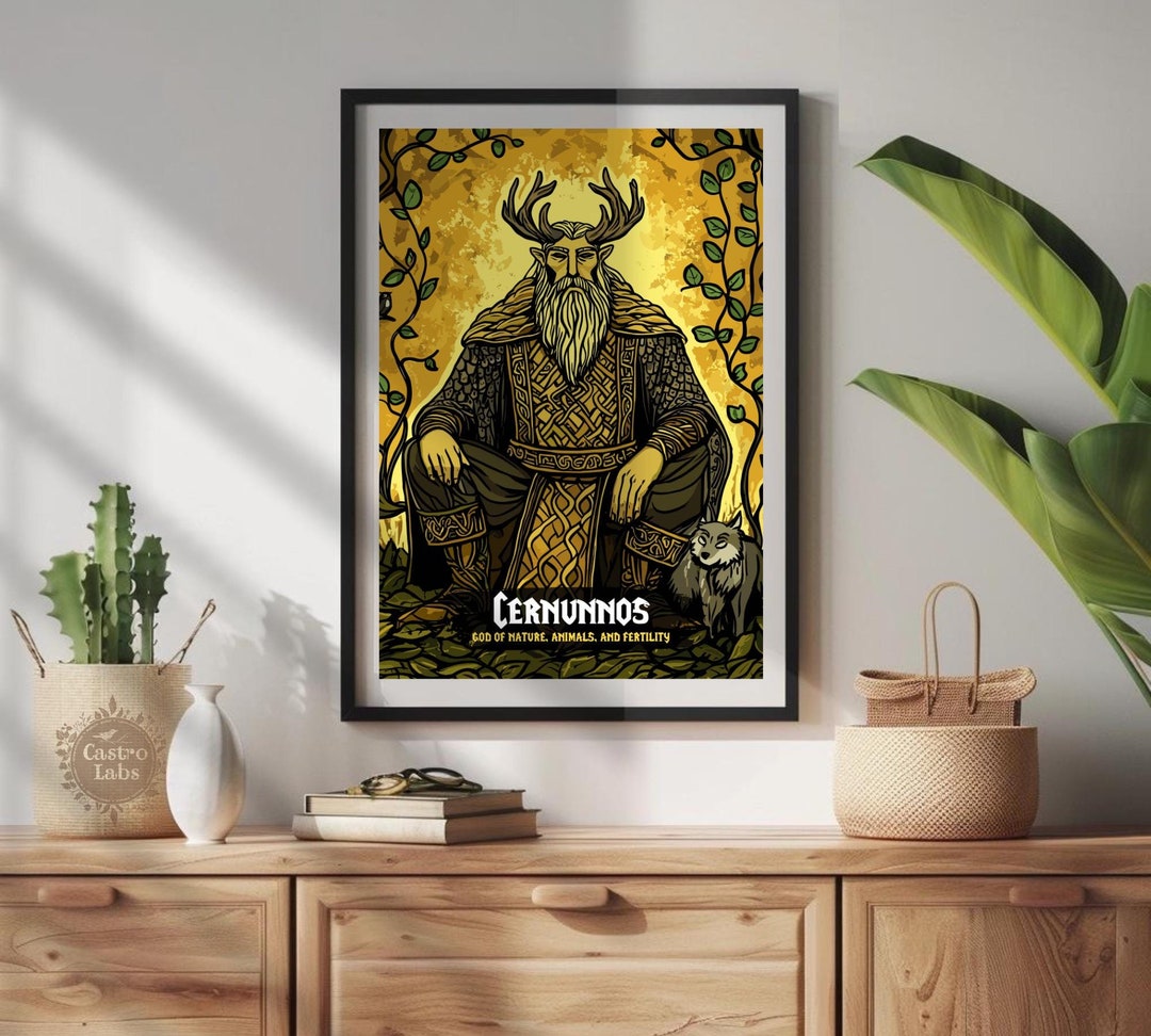 Cernunnos God Art Print - Cernunnos Celtic Mythology Poster, God of ...