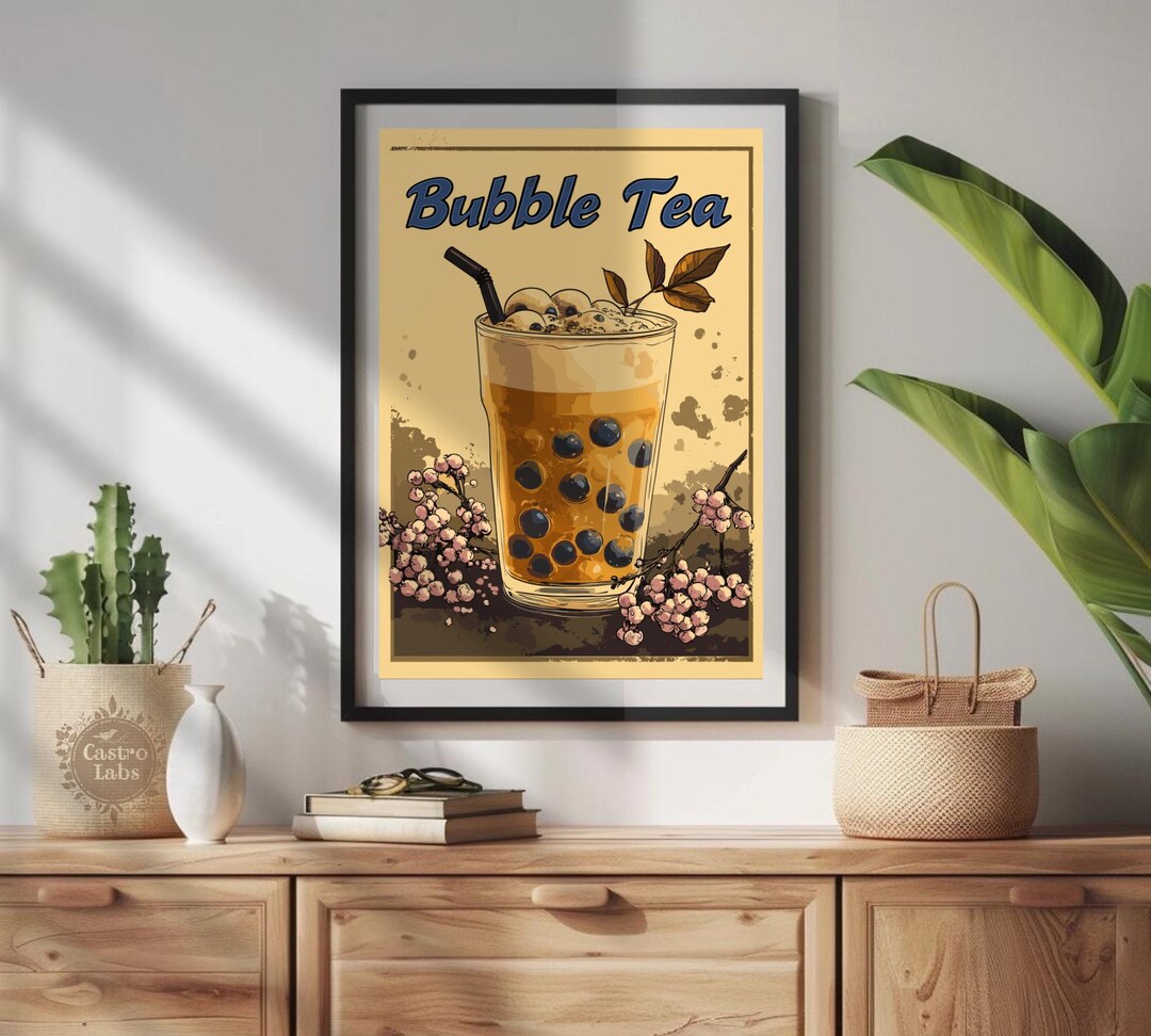 Bubble Tea Print, Bubble Tea Japan Poster, Bubble Tea Wallart, Bubble ...