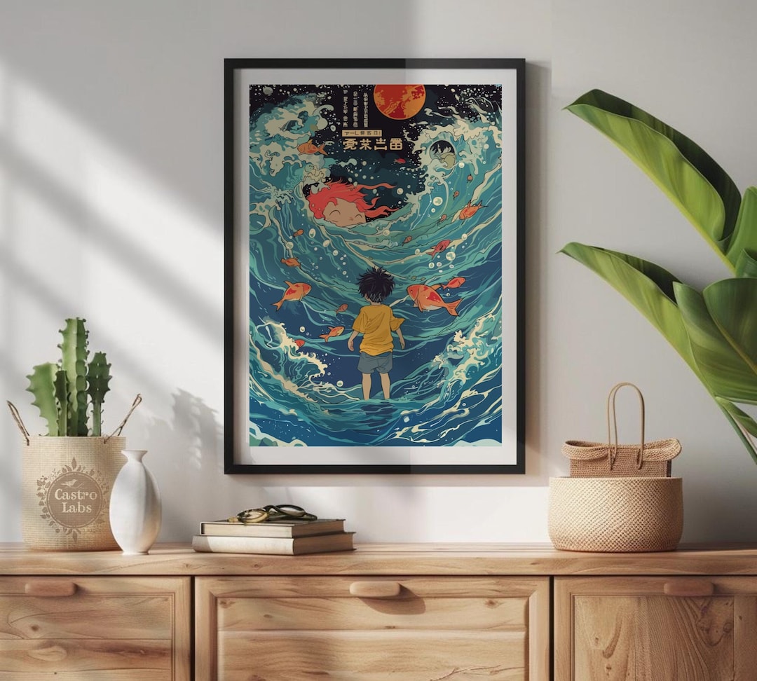 Ponyo Anime Art Print: Japanese Style Poster - Etsy