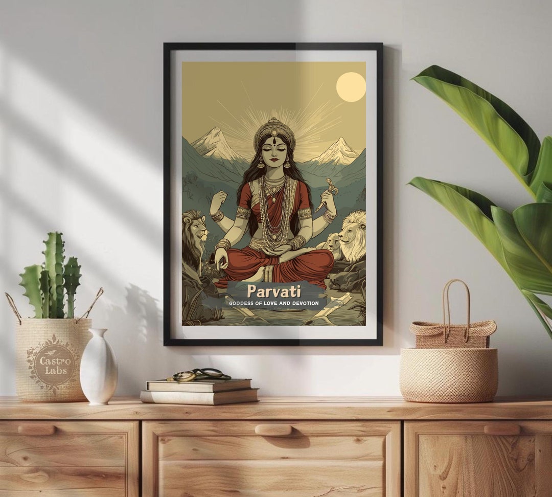 Parvati Print: Hindu Goddess of Love and Devotion, Spiritual Home Decor ...