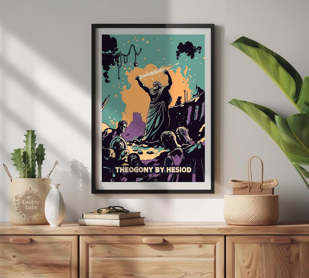 Theogony by Hesiod Poster: Ancient Greek Mythology Art - Etsy