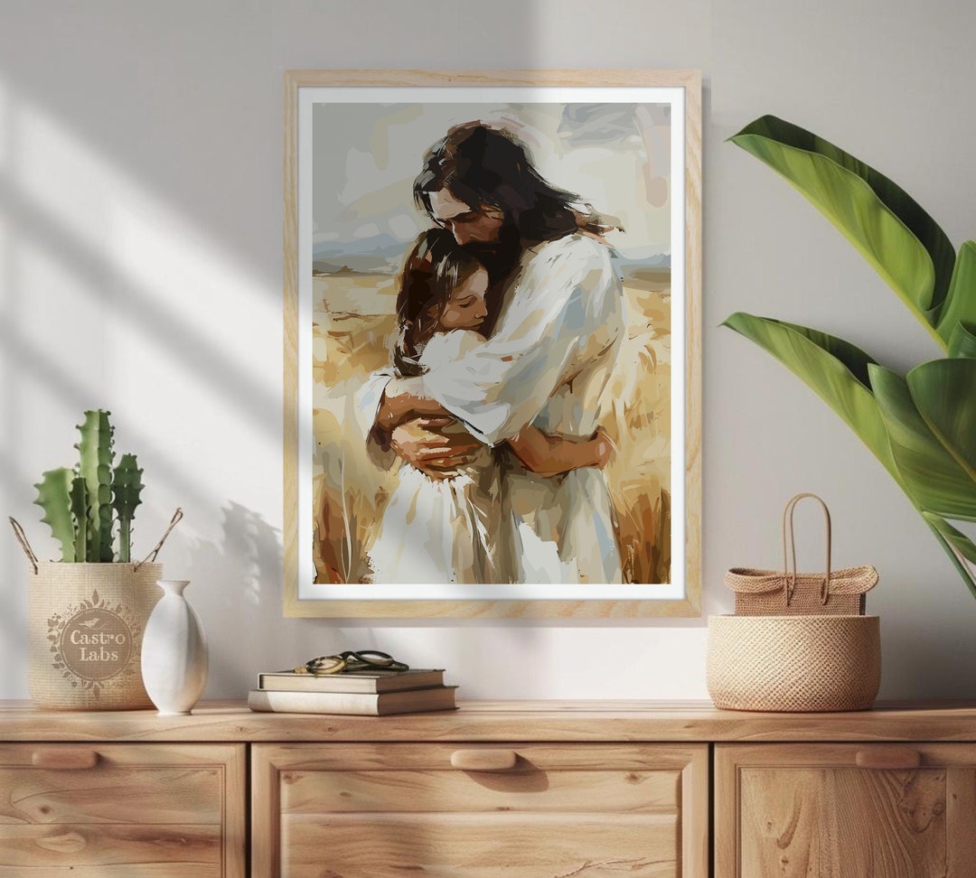 Merciful Jesus Hug Print: Christian LDS Art - Etsy