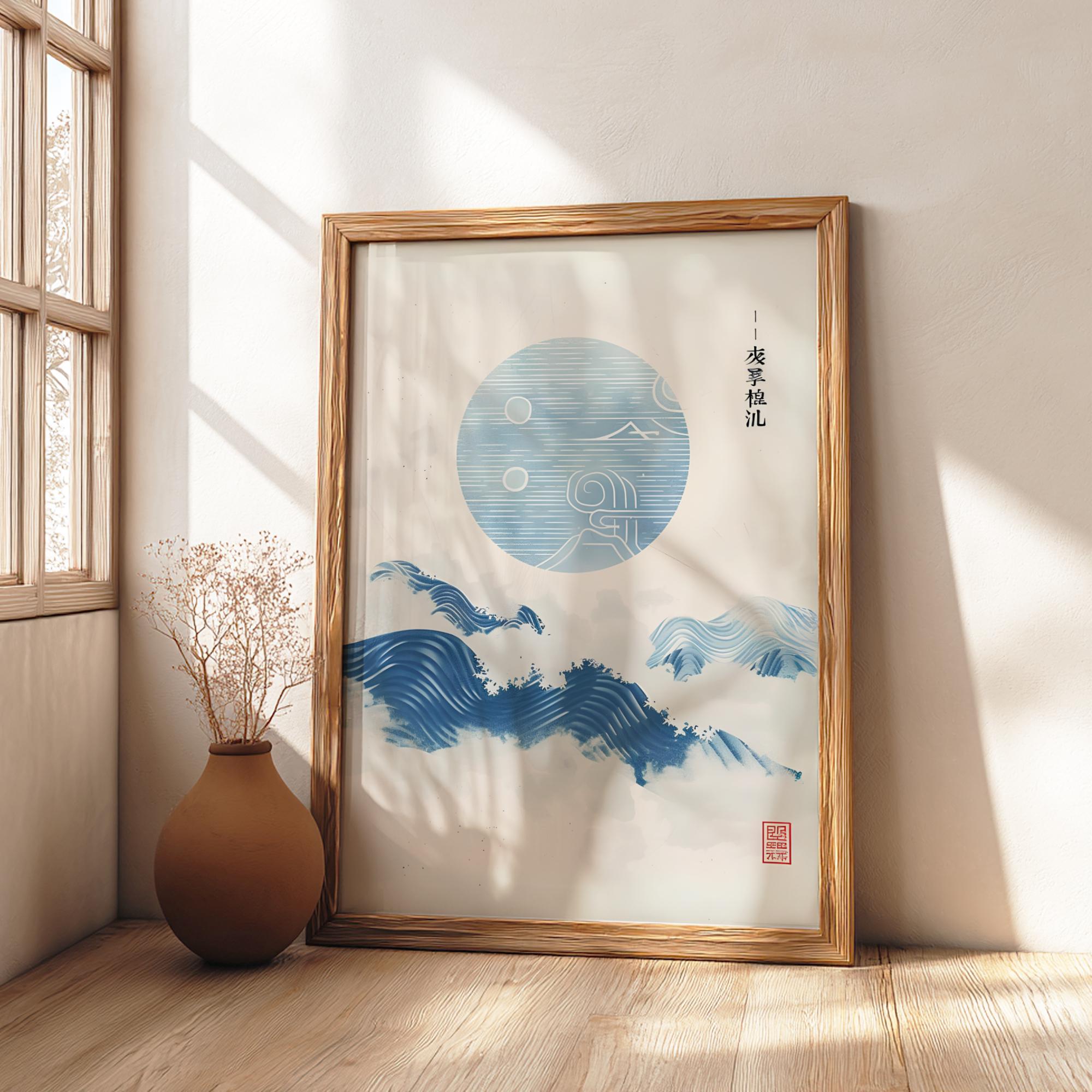 Blue Ocean Wave Woodblock Print: Japanese Art Inspired - Etsy