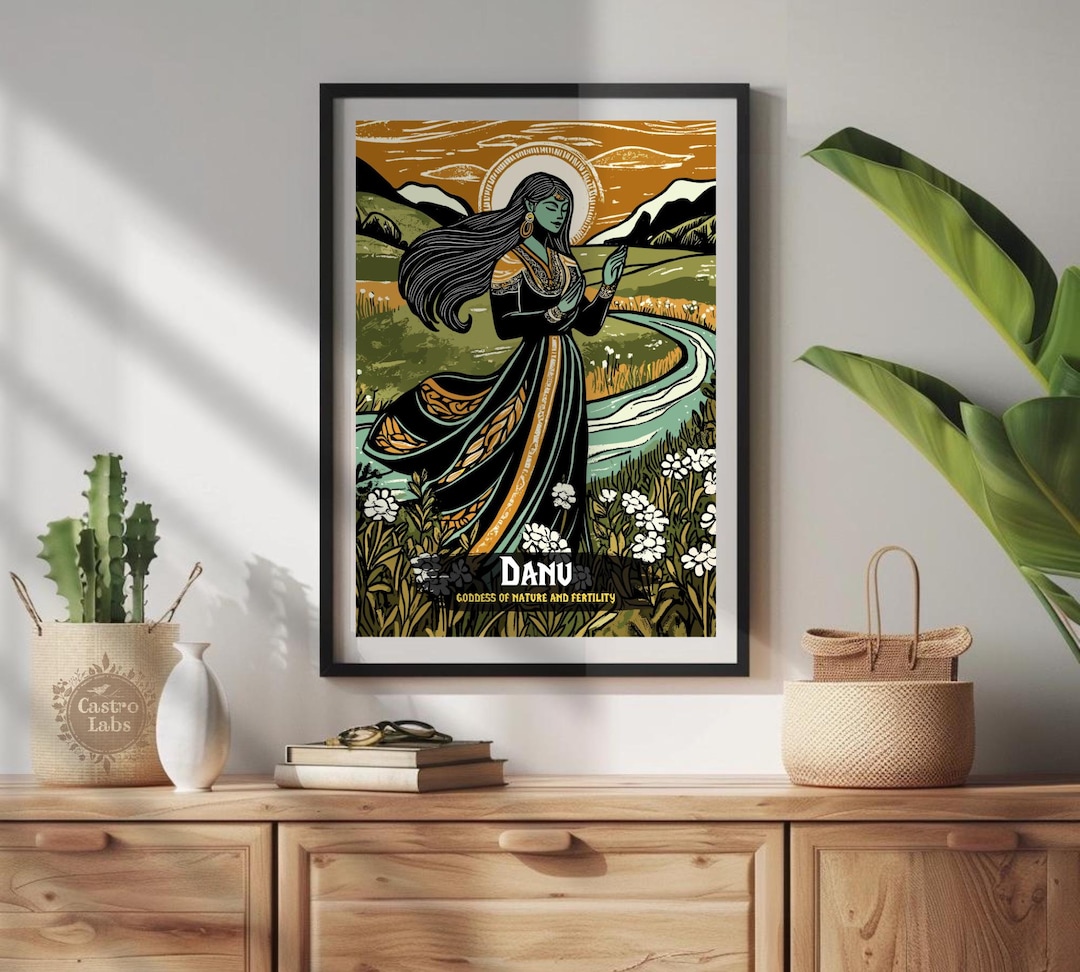 Danu Goddess Art, Danu Poster, Danu Celtic Mythology, Goddess of Nature ...