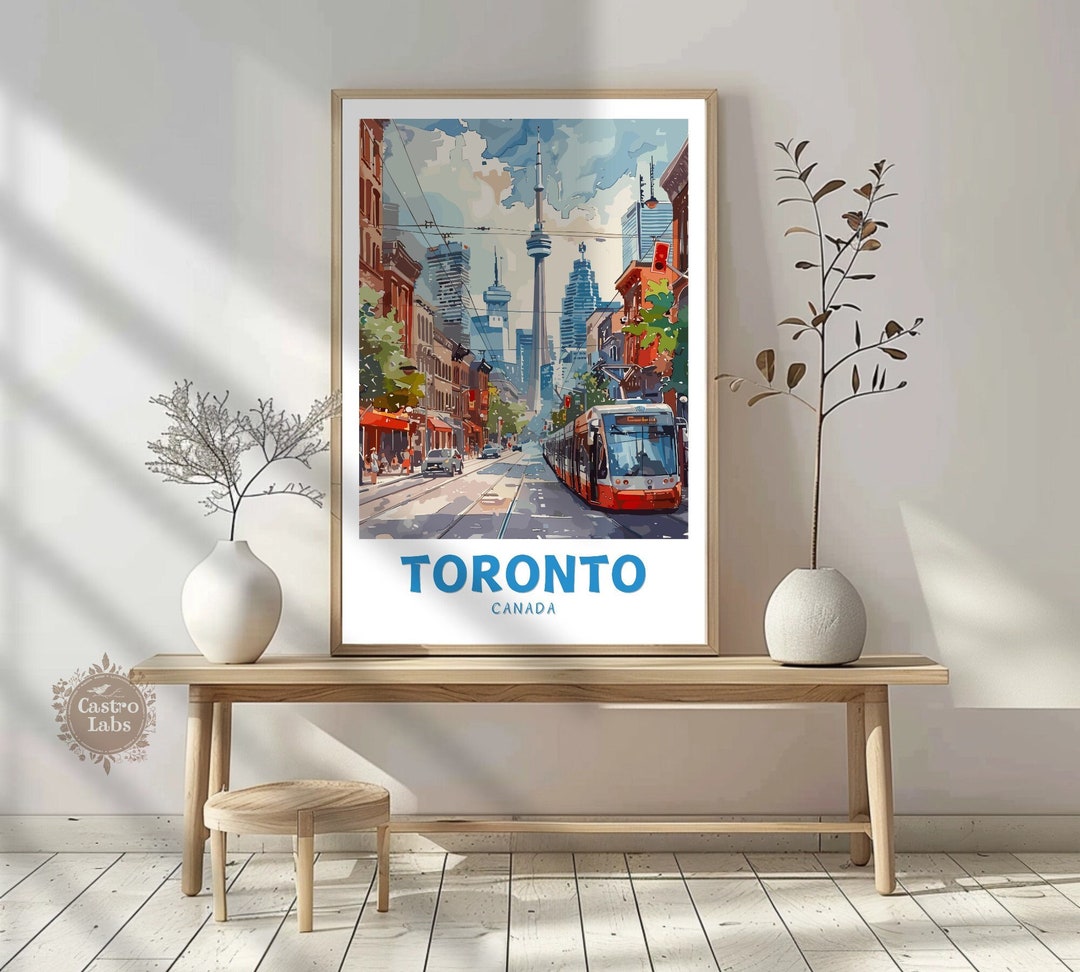 Toronto Skyline Poster: CN Tower Downtown Art Print - Etsy