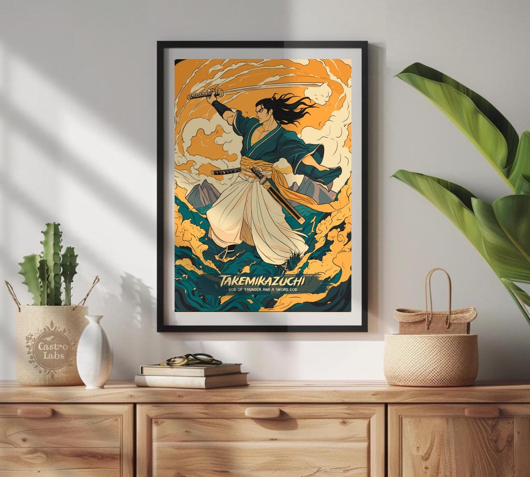 Takemikazuchi Print: Japanese God of Thunder, Ancient Artwork - Etsy