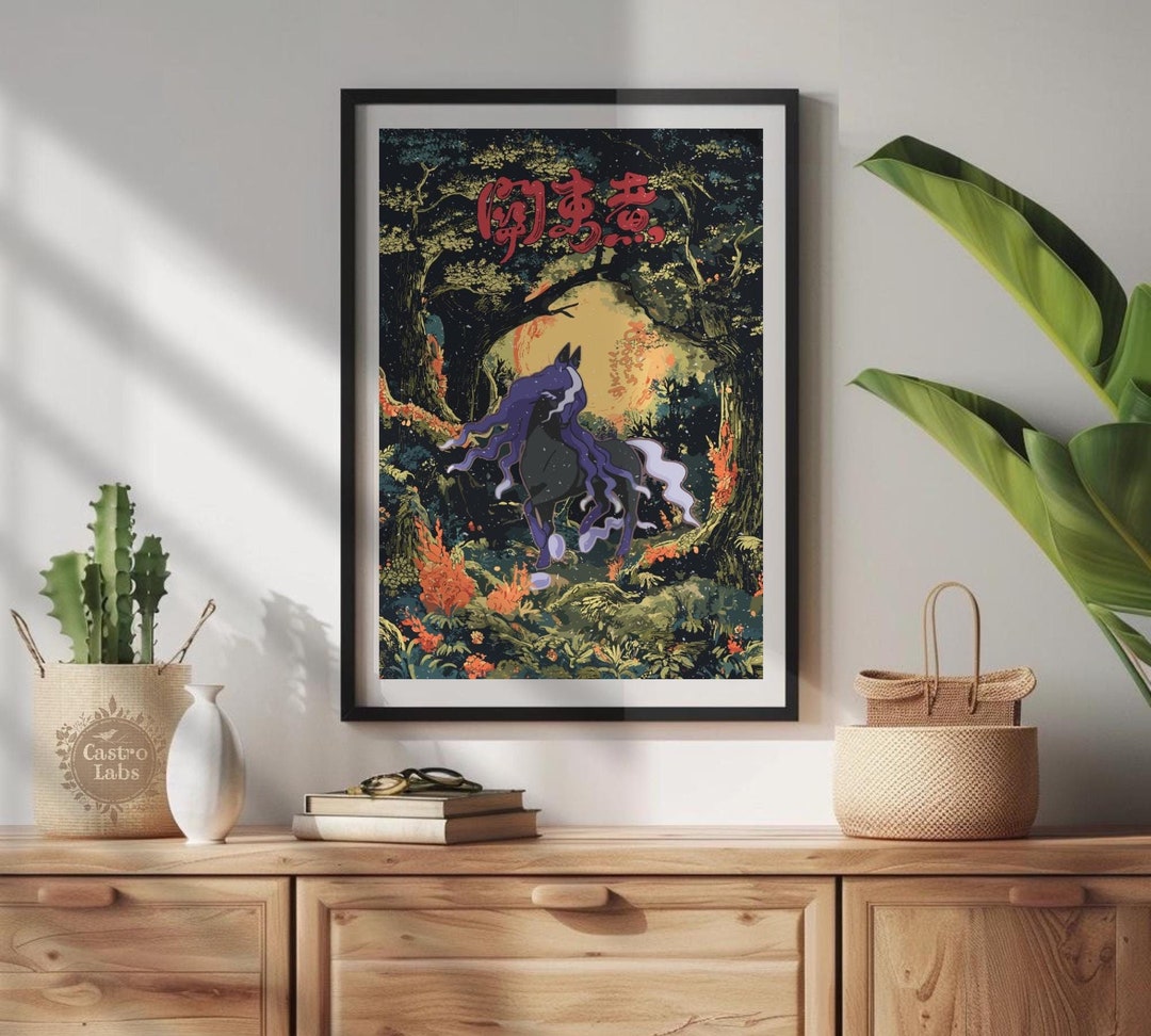 Spectrier Poster: Japanese Style Legendary Pokemon Inspired Anime ...