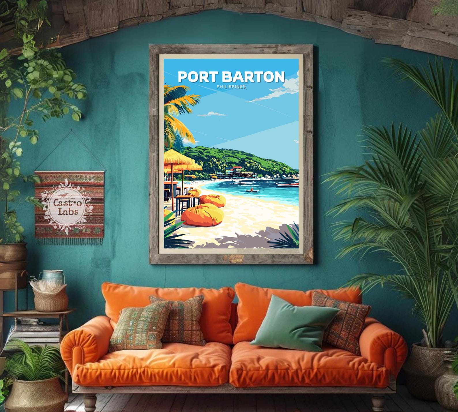 Port Barton Travel Poster: Philippines Palawan Island Art - Etsy