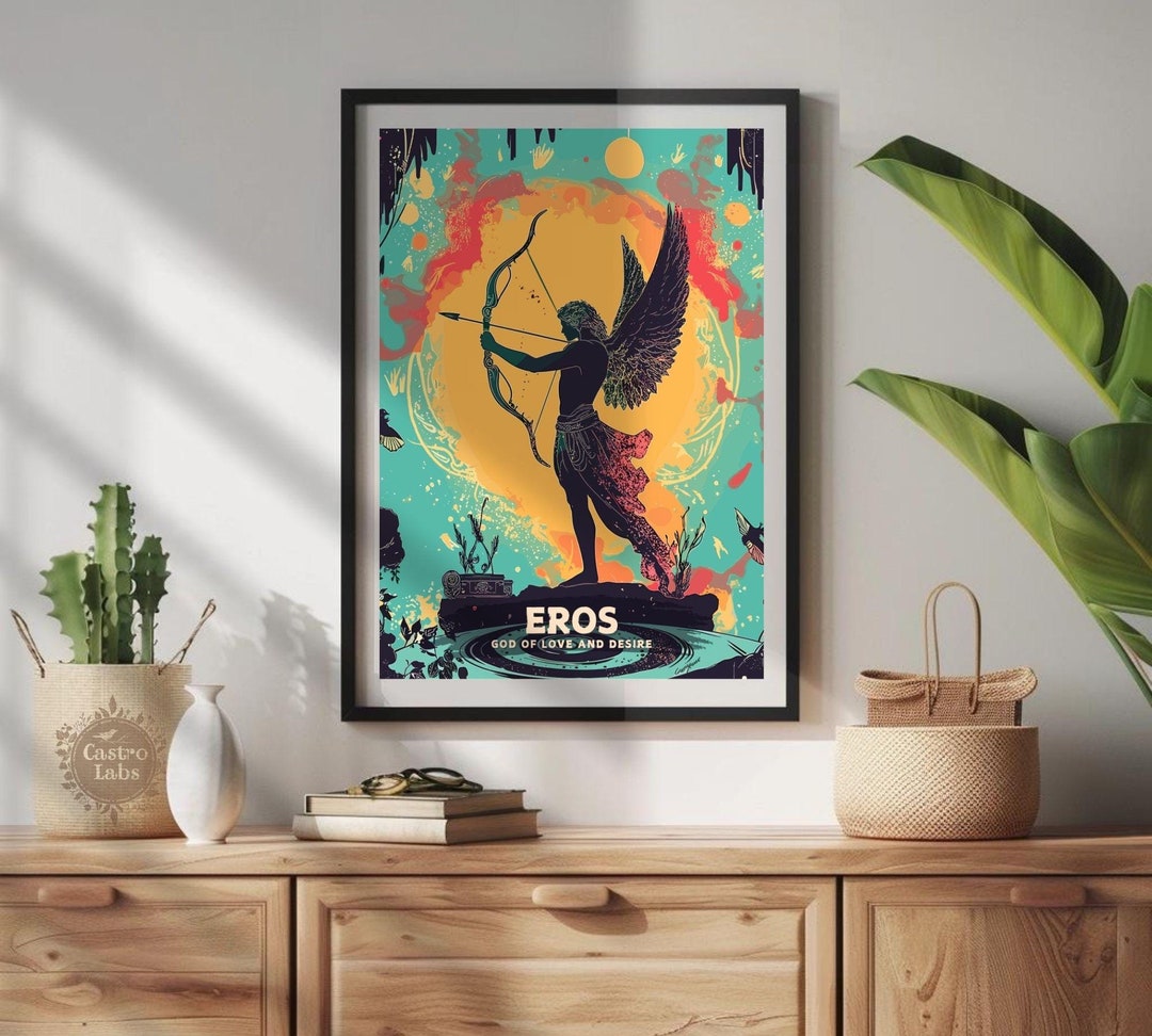 Eros God Poster, Greek God Eros, God of Love and Desire, Greek ...