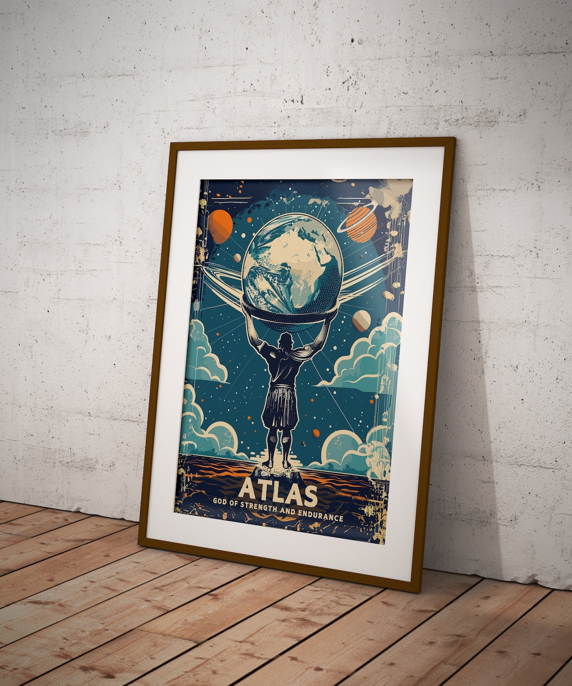 Titan Atlas, der griechische Gott Atlas, Atlas Gott Poster, die ...