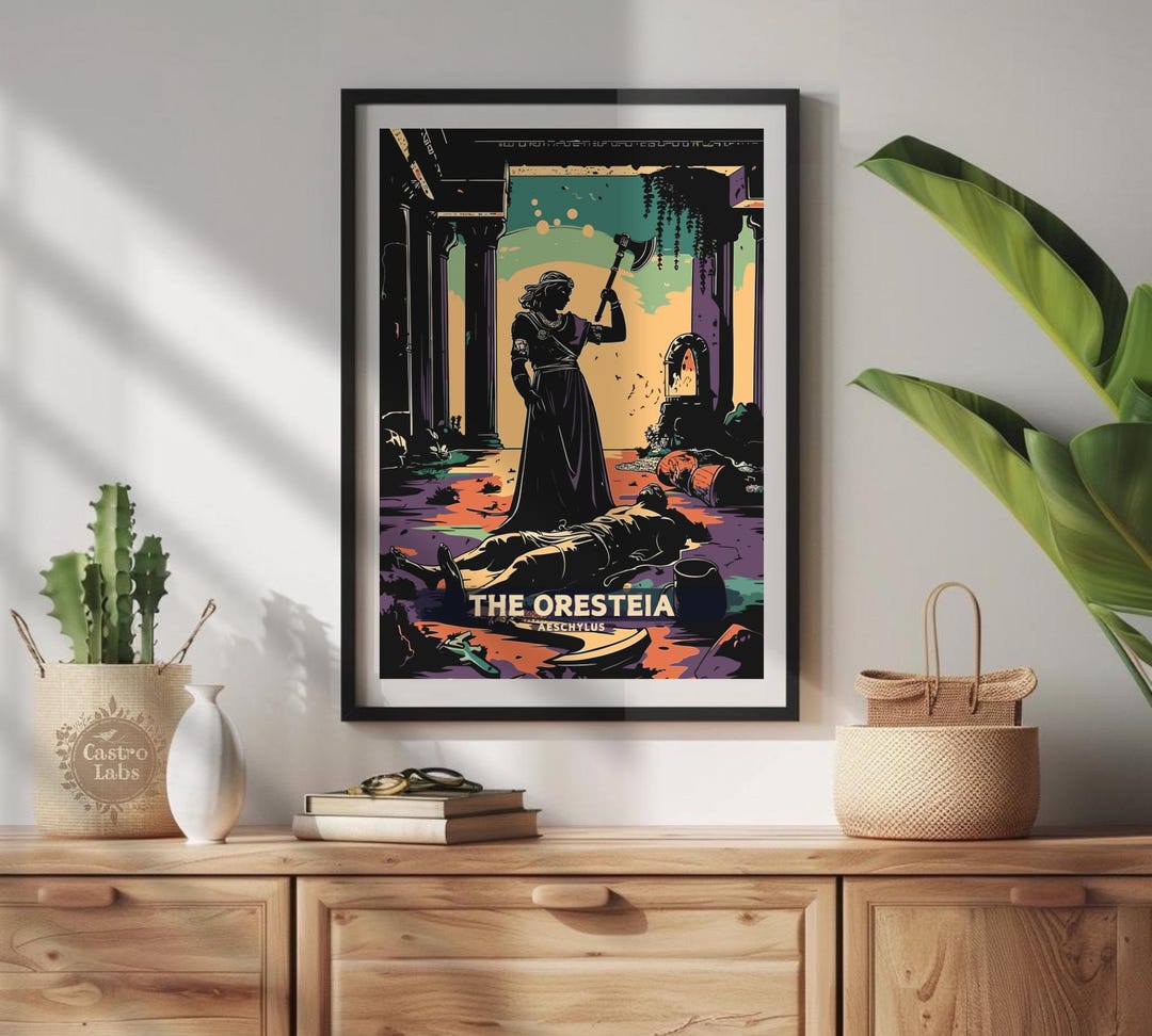 The Oresteia by Aeschylus Poster, the Oresteia, Greek Mythology, Greek ...