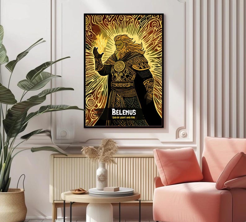 Belenus Art Print: Celtic God of Light and Fire, Ancient Mythology - Etsy